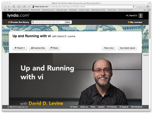 Announcing the release of "Up and Running with VI" at lynda.com - David ...